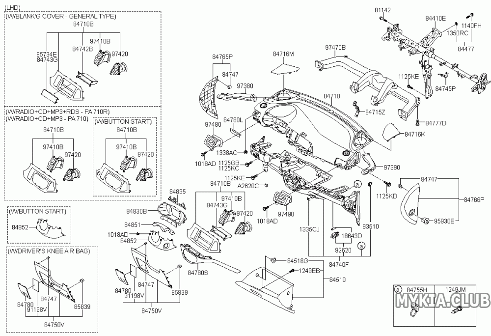 [Киа Пиканто 2 TA] передняя панель (торпедо) - Кузов и Салон Kia ...