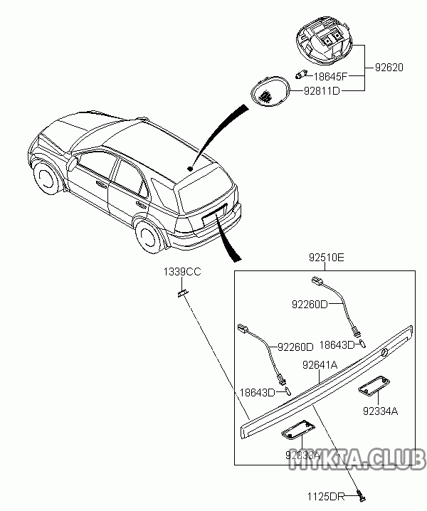 [Киа Соренто 1 BL] подсветка номера - Электрика и Аудио Kia Sorento ...